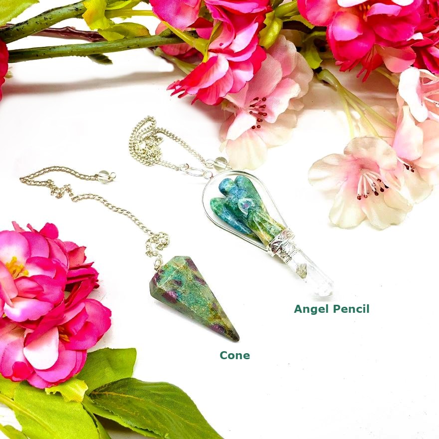 Buy Ruby Fuchsite Pendulum | Dowser online in India - Talk to Crystals