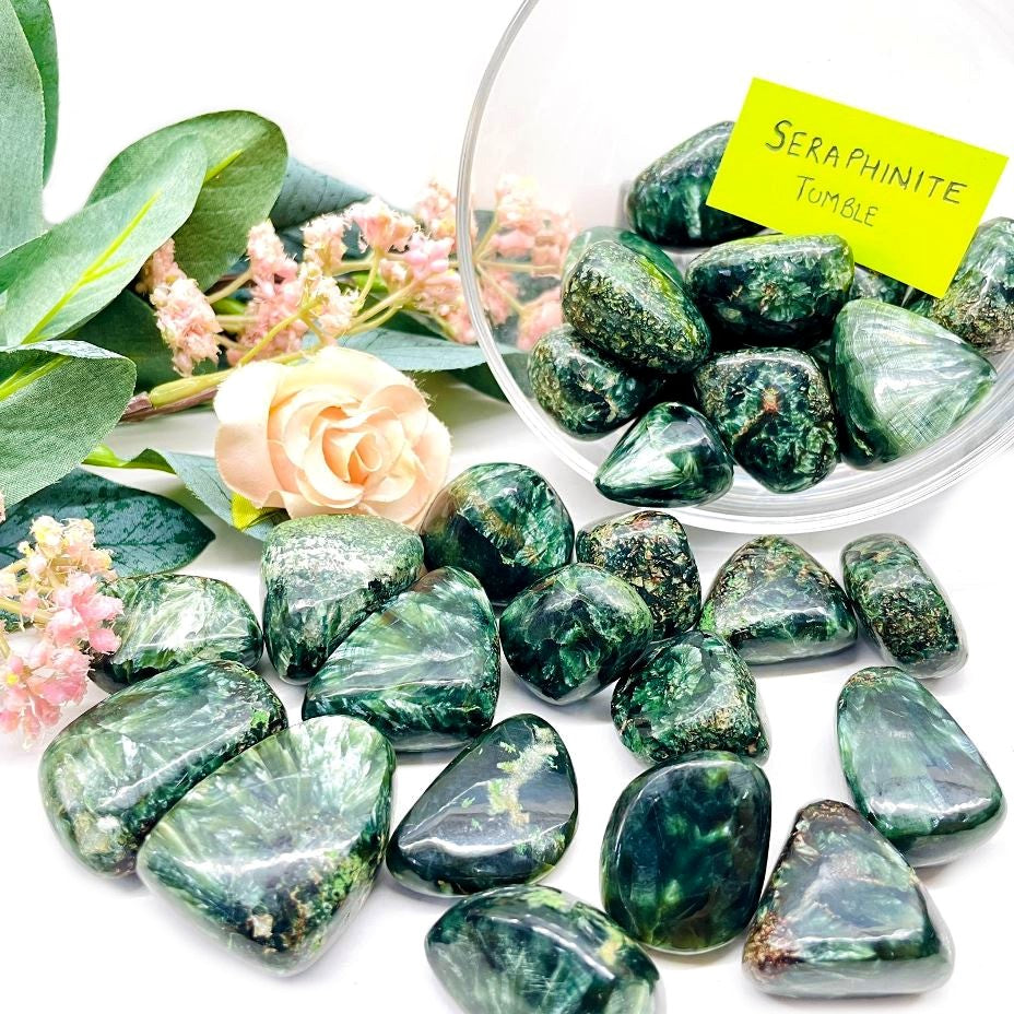 Buy Genuine Seraphinite Tumbled Stones online at Talk to Crystals