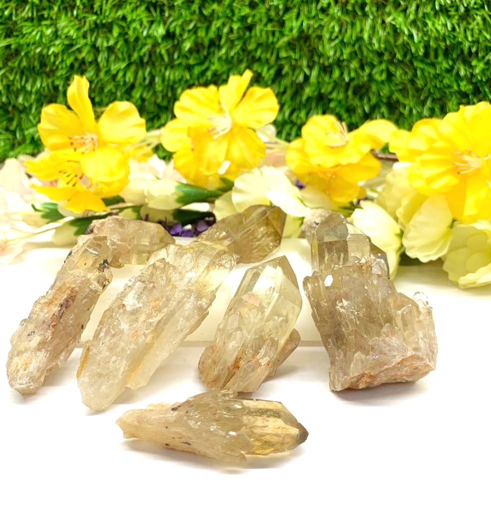 Natural Kundalini Citrine Points / Clusters from Congo