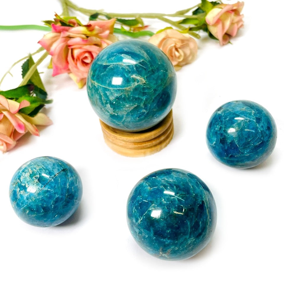 Shop Genuine Blue Apatite Sphere | Psychic Gifts | Talk to Crystals