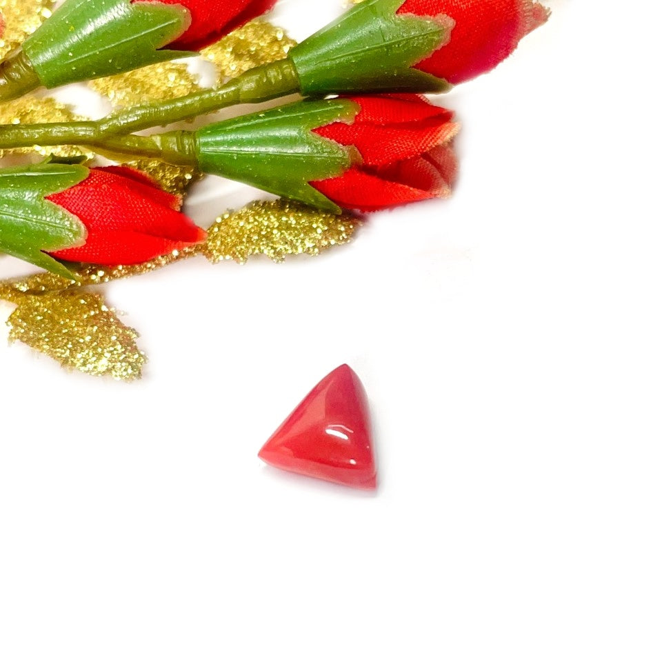Genuine Triangular Red Moonga Gem Stone, buy gemstones online in India
