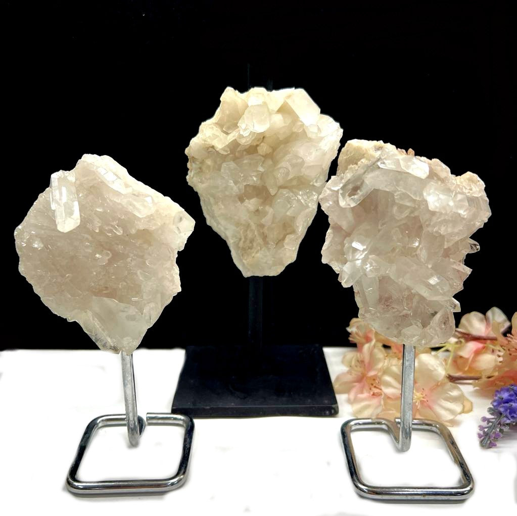 Clear Quartz Cluster on Stand