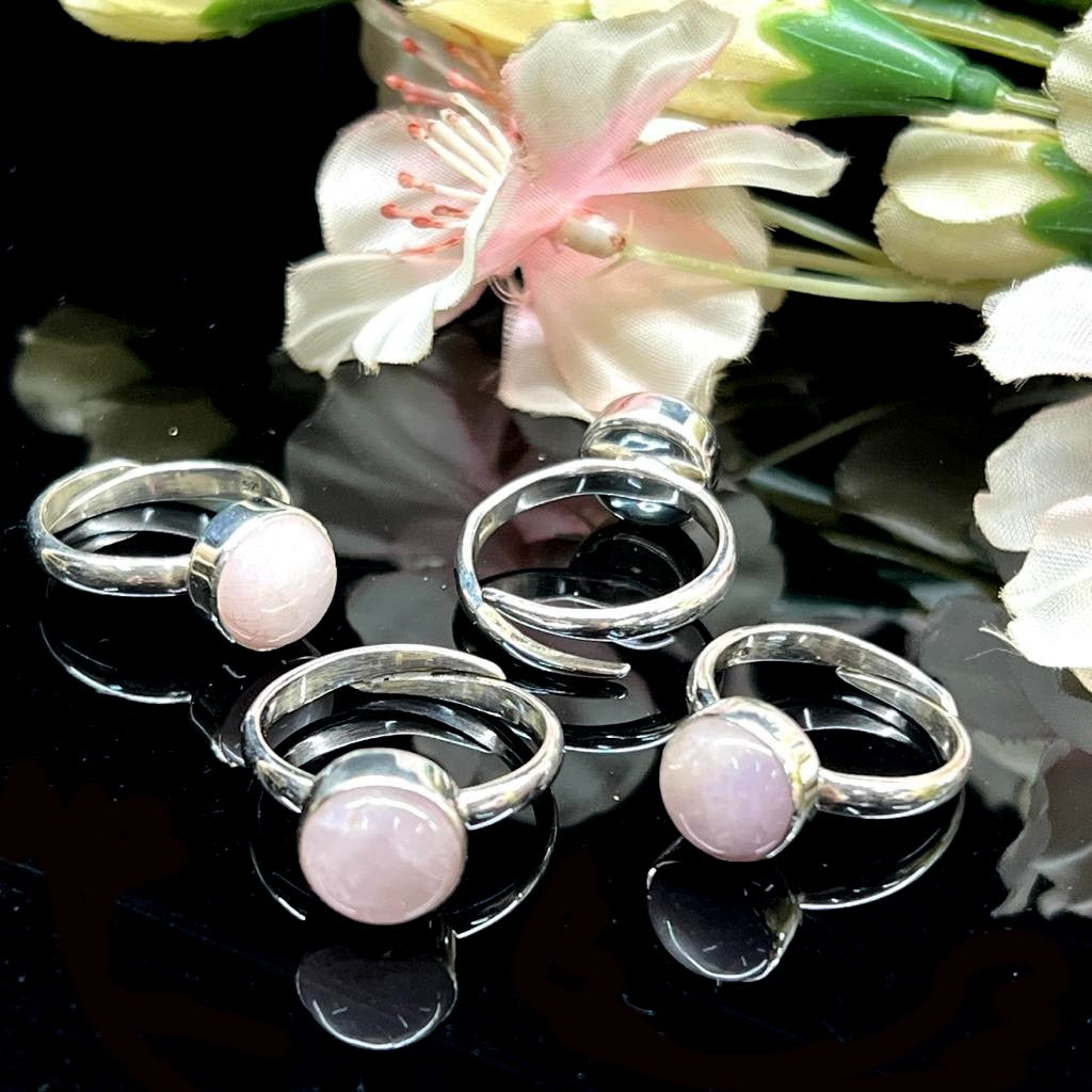 Shop Genuine Kunzite Adjustable Ring in Silver at Talk To Crystals