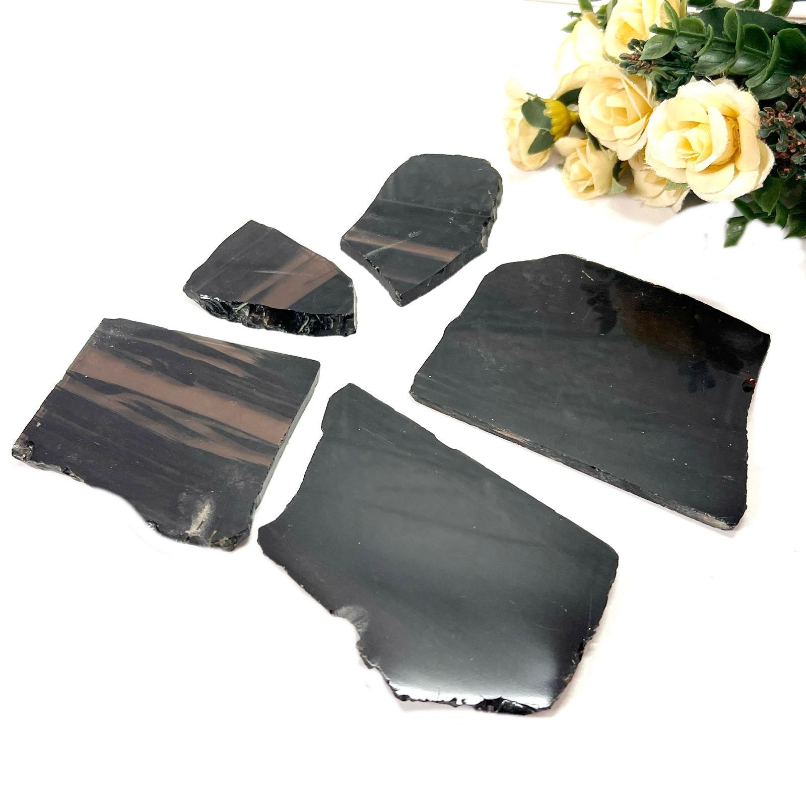 Midnight Lace Obsidian Slice (Protection & Hope)