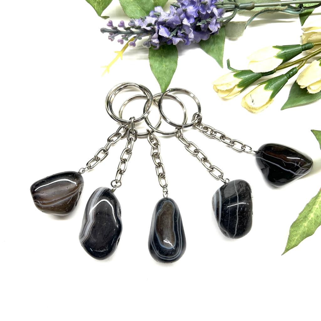 Sulemani Hakik Tumbled Stone Key Ring (Protection)