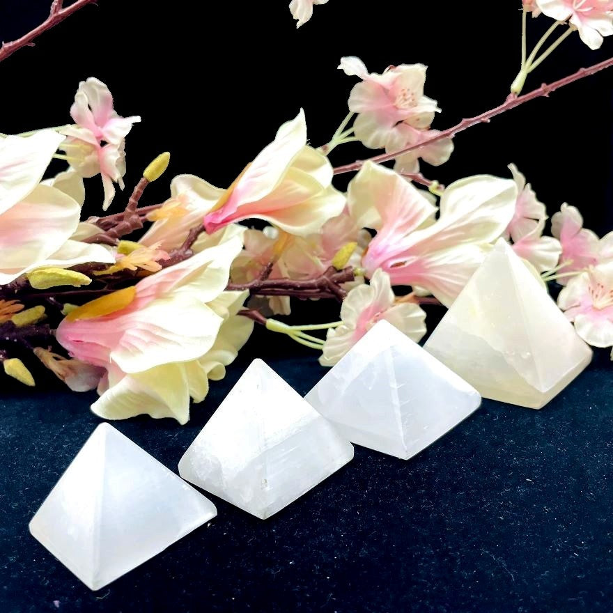 Shop Authentic Selenite Pyramid Online in India - Talk to Crystals