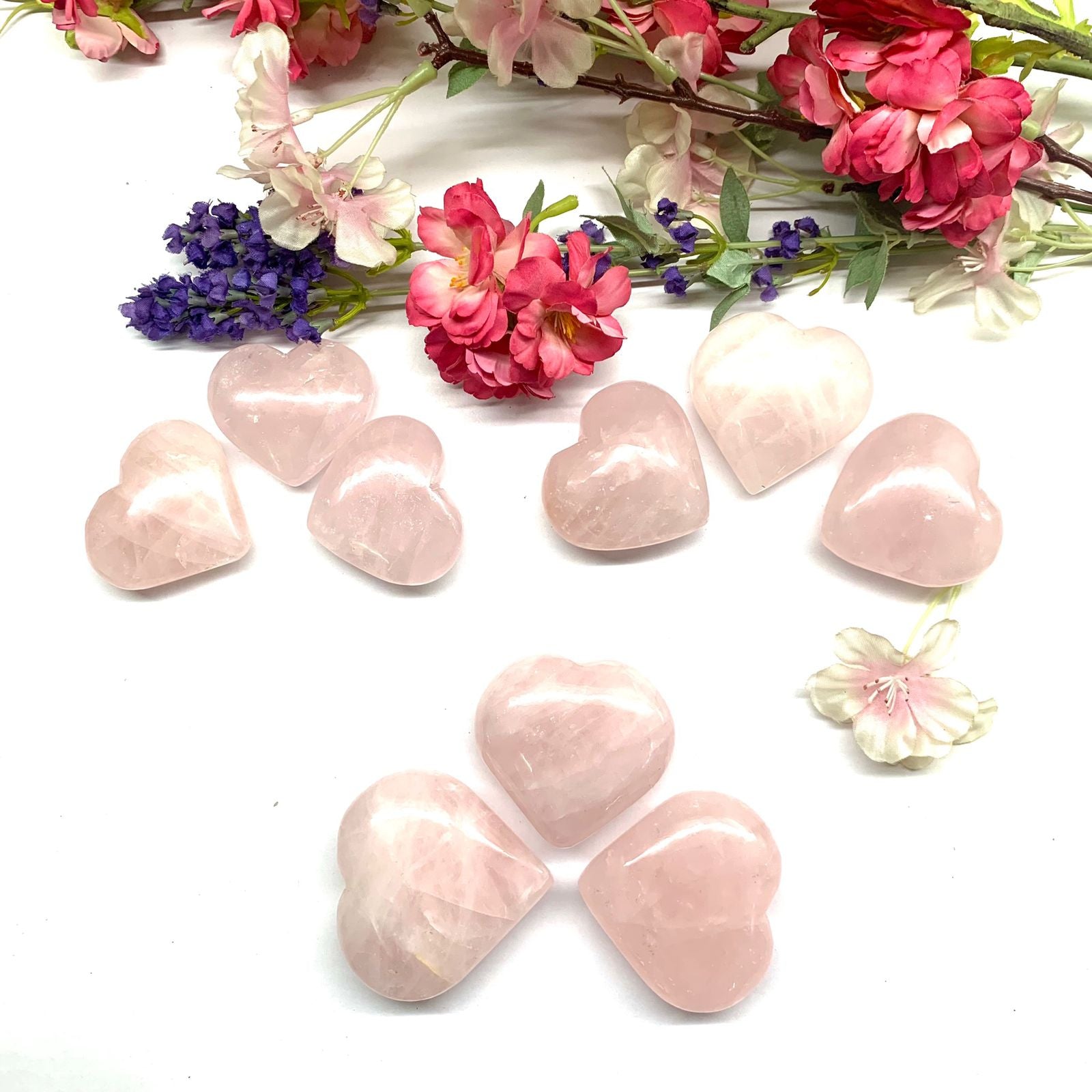 Rose Quartz Hearts Attract Love Buy healing crystals online