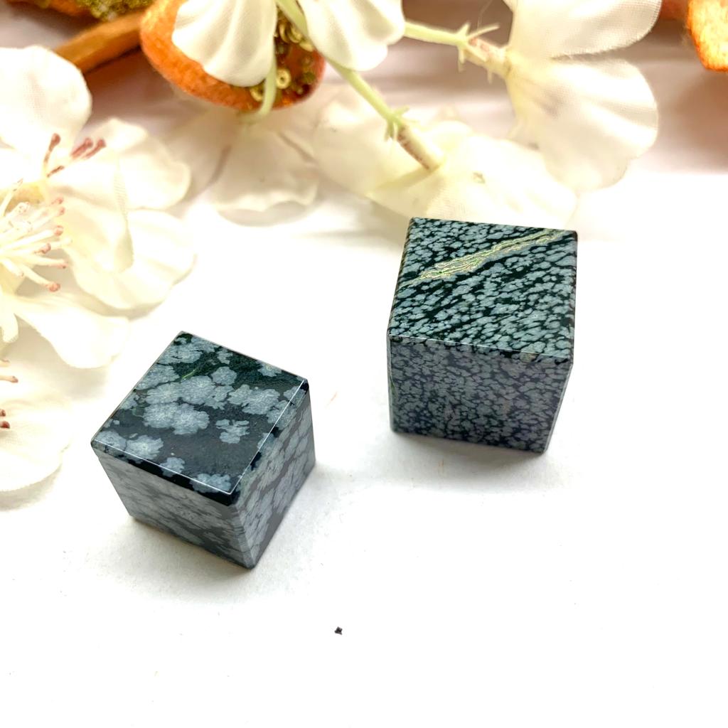 Snowflake Obsidian cube for Protection buy healing crystals online